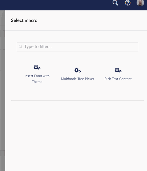 macro custom content picker with start node